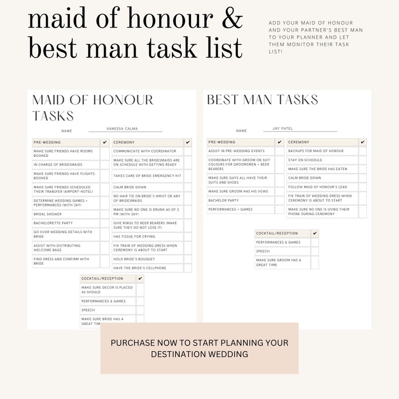 40+ Pages Destination Wedding Planner | Editable Canva Template With ...