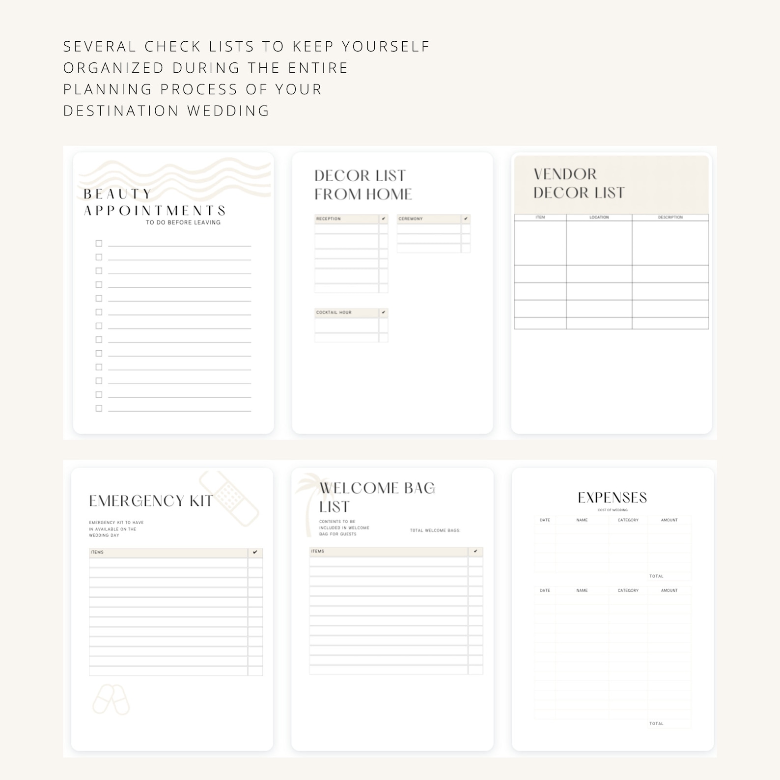 40+ Pages Destination Wedding Planner | Editable Canva Template With ...