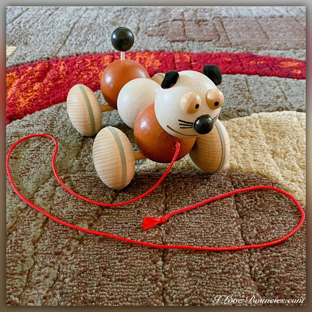 Kitty Cat Pull Along Rolling Walking Animal Toy Child Development Old ...