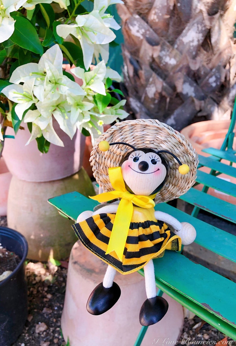 Bumble Bee Bouncy Wooden Bee Toy on Spring Jumper Old World - Etsy