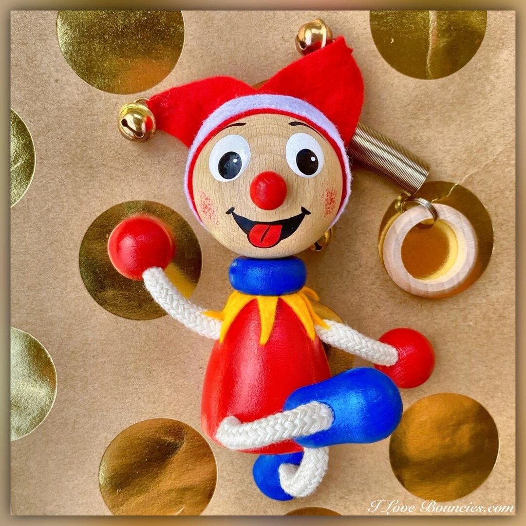 Royal Jester Bouncie: Handmade Wooden Toy, Bohemian Child Gift - Etsy