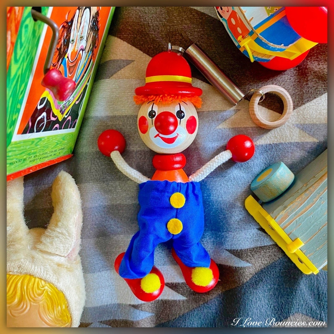 Circus Clown Bouncy: Handmade Wooden Spring Toy - German Old World ...