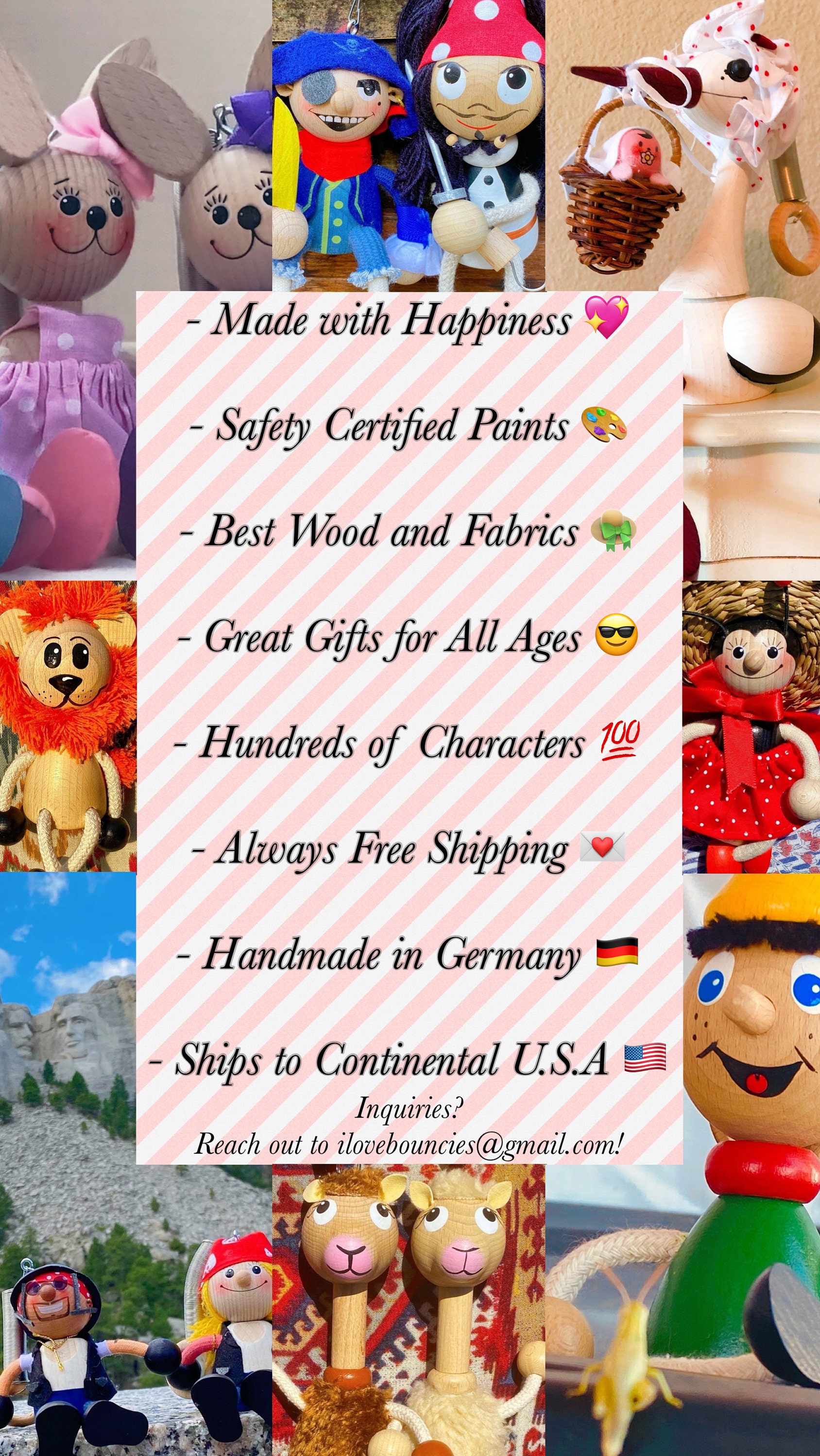 Raggedy Sam and Sandy Raggedy Ann and Andy German Made Wooden Pumuckl ...