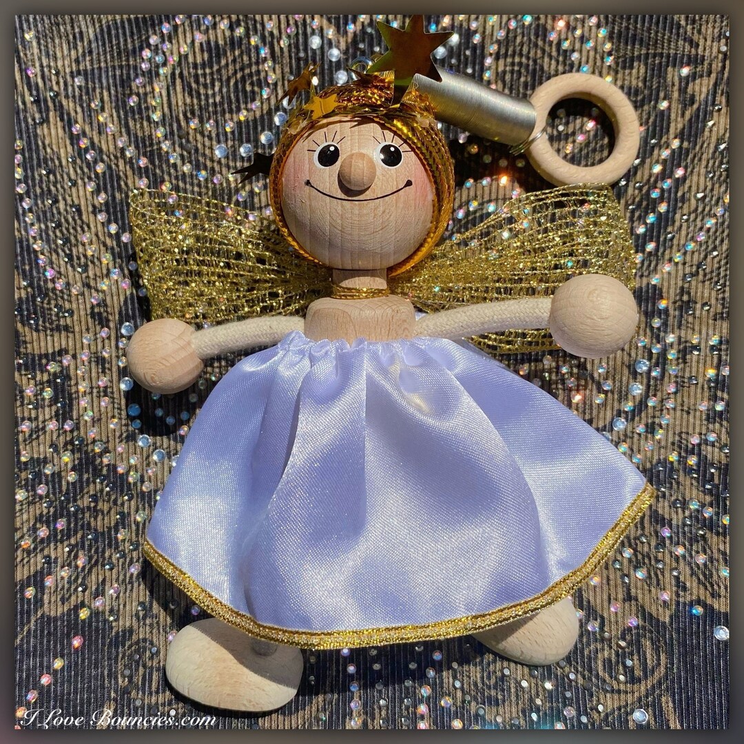 Angel Bouncy - Wooden Guardian Angel Church Gift Toy Spring Jumper ...
