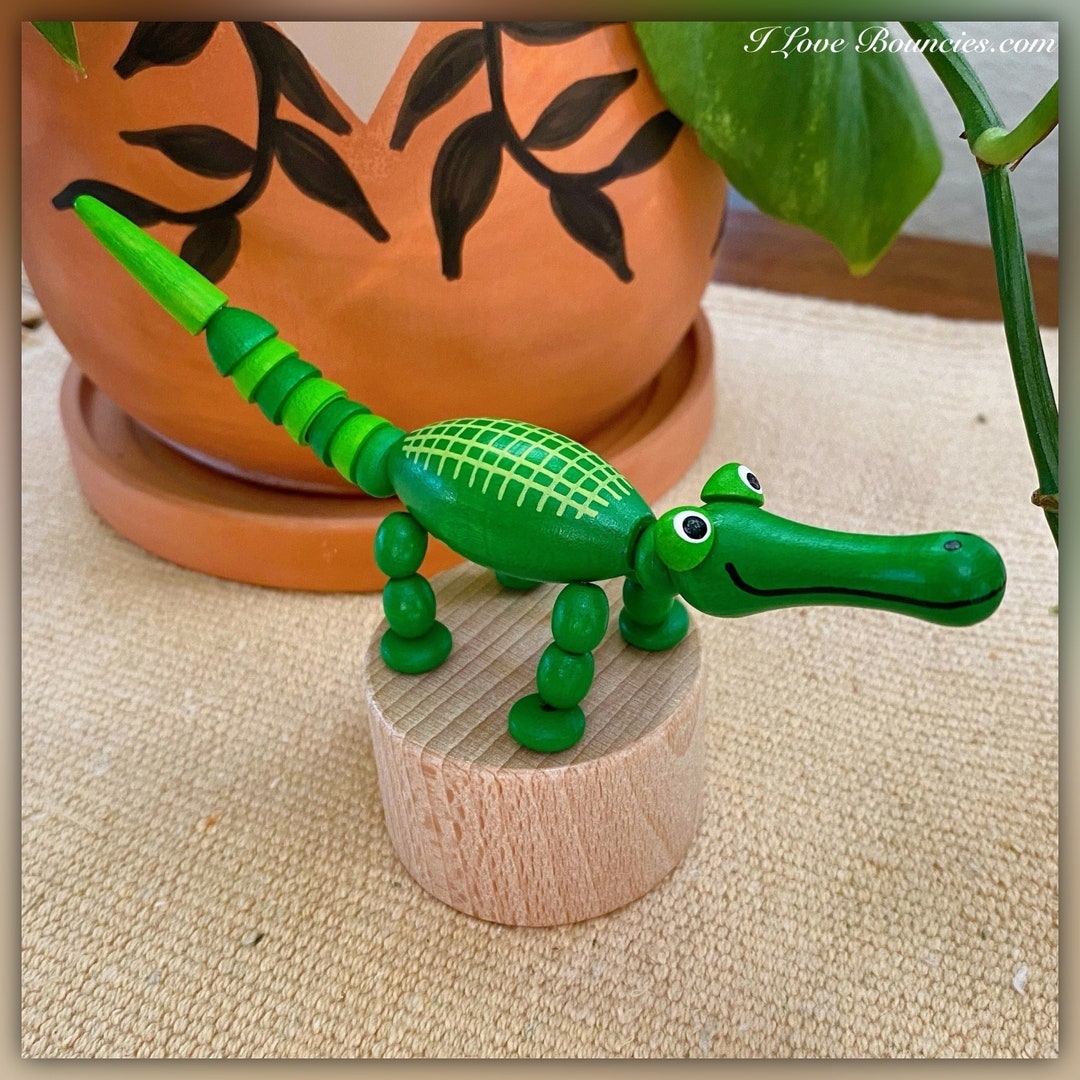 Collapsible Crocodile Push Toy: Handmade European Style Wood Animal - Etsy