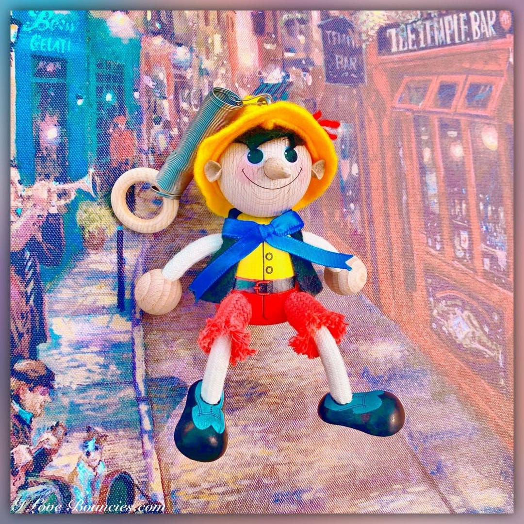 Pinocchio Bouncie - Handcrafted Pinocchio Wooden Figurine Disney Puppet ...