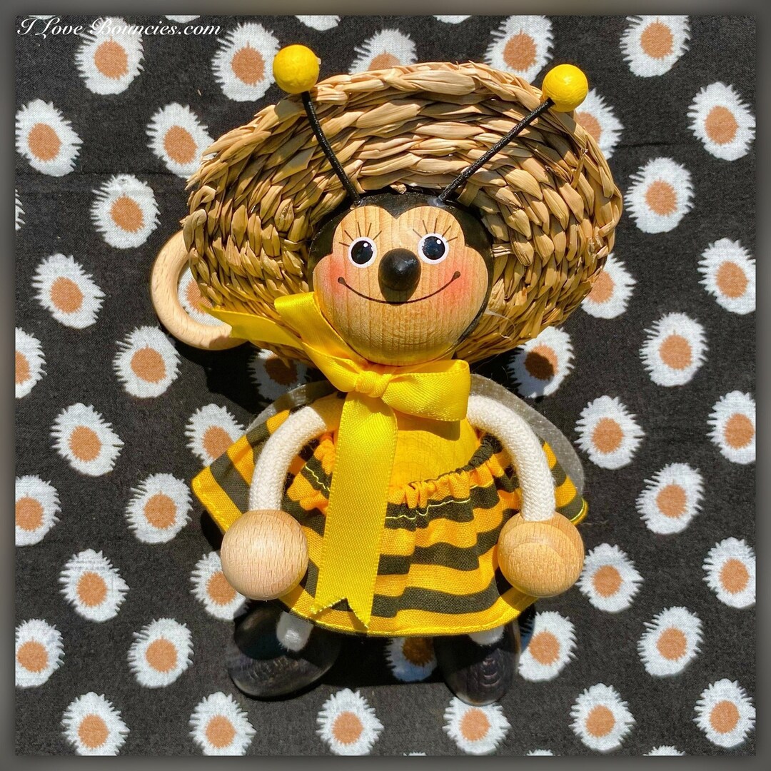 Bumble Bee Bouncy Wooden Bee Toy on Spring Jumper Old World - Etsy