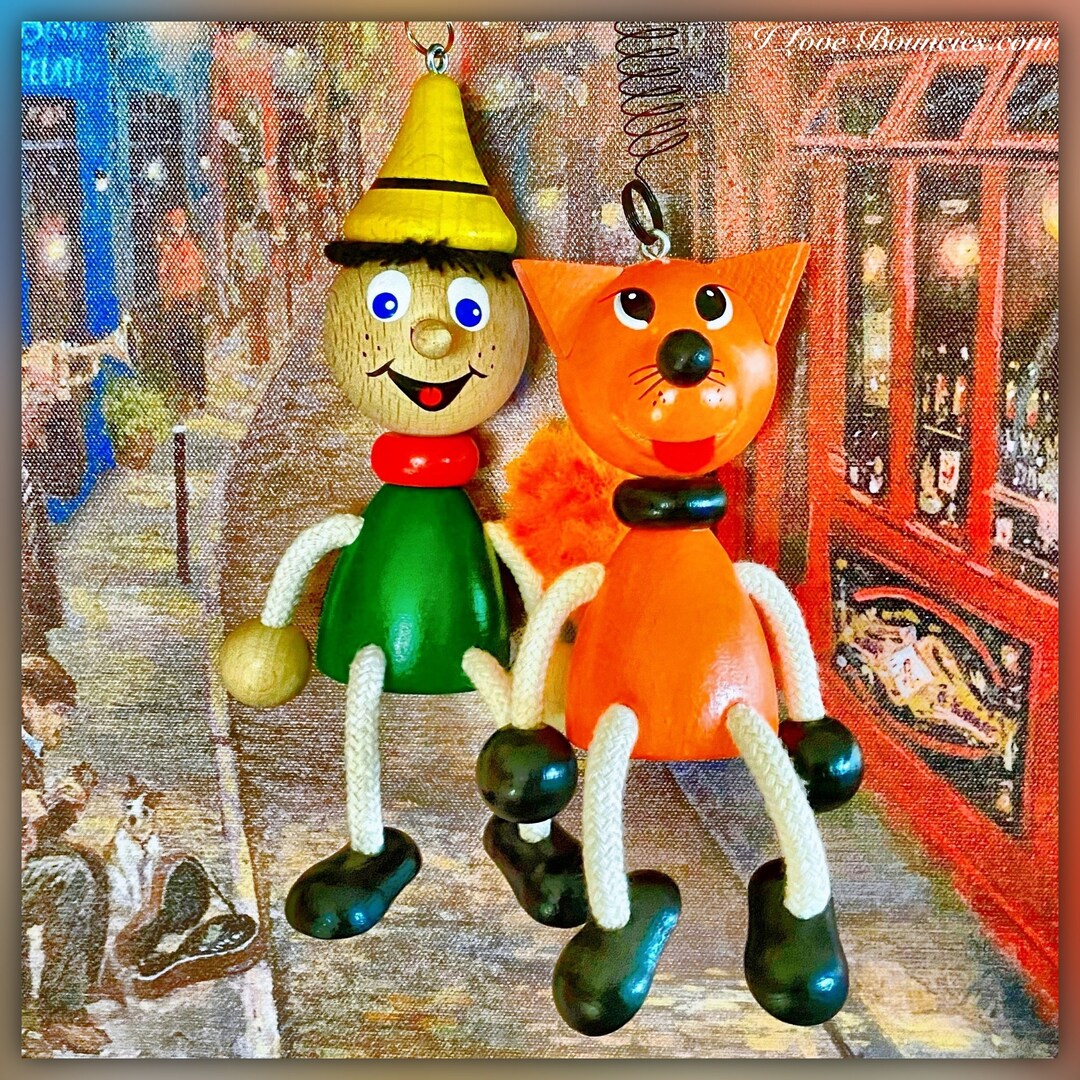 Pinocchio Bouncie Handcrafted Pinocchio Wooden Figurine Disney Puppet ...