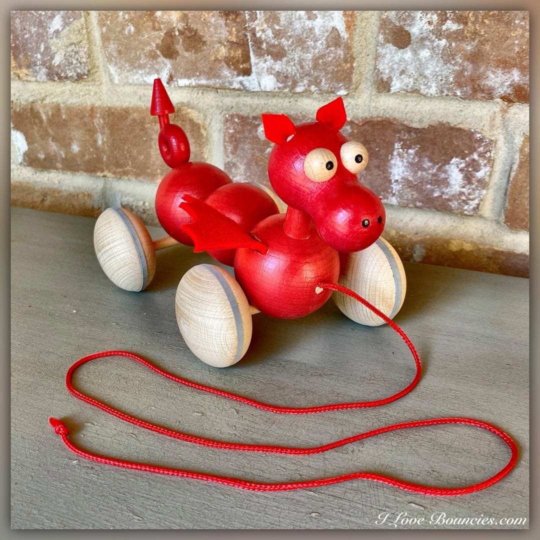 Handmade Dragon Pull Toy: Wooden Walking Toy - Etsy