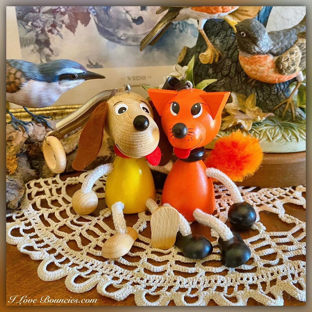 Fox and the Hound Bouncy Set hound Dog Red Fox Animal Wooden - Etsy