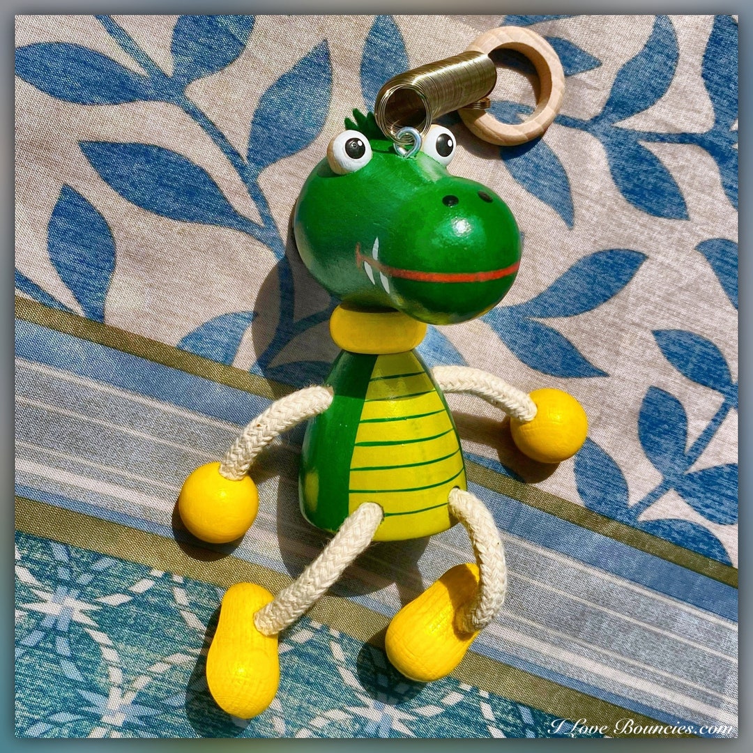 Crocodile Bouncy - Swamp Alligator Wooden Toy Spring Jumper - Old World ...