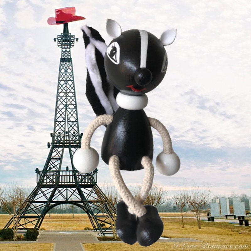 Pepe Le Pew Bouncy Stinky Skunk Wooden Toy Spring Jumper - Etsy