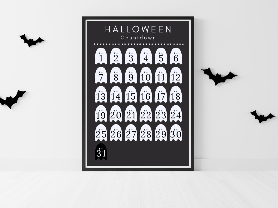 Halloween Countdown Calendar, Halloween Decor, Digital Download ...