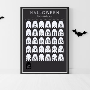 Halloween Countdown Calendar, Halloween Decor, Digital Download ...