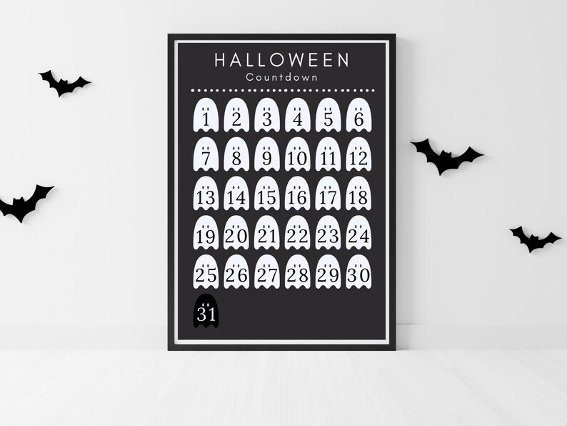 Halloween Countdown Calendar, Halloween Decor, Digital Download ...