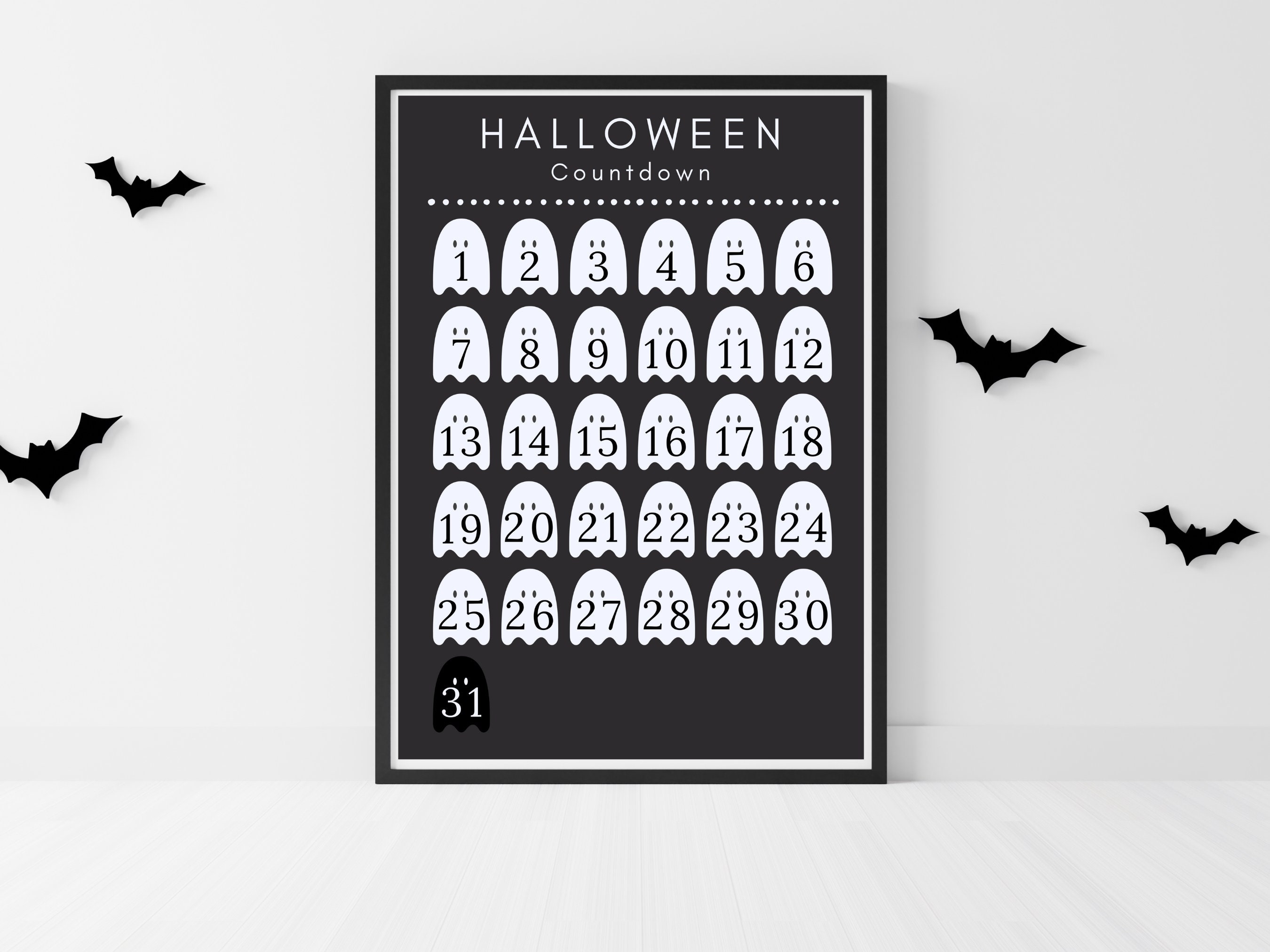Halloween Countdown Calendar, Halloween Decor, Digital Download ...