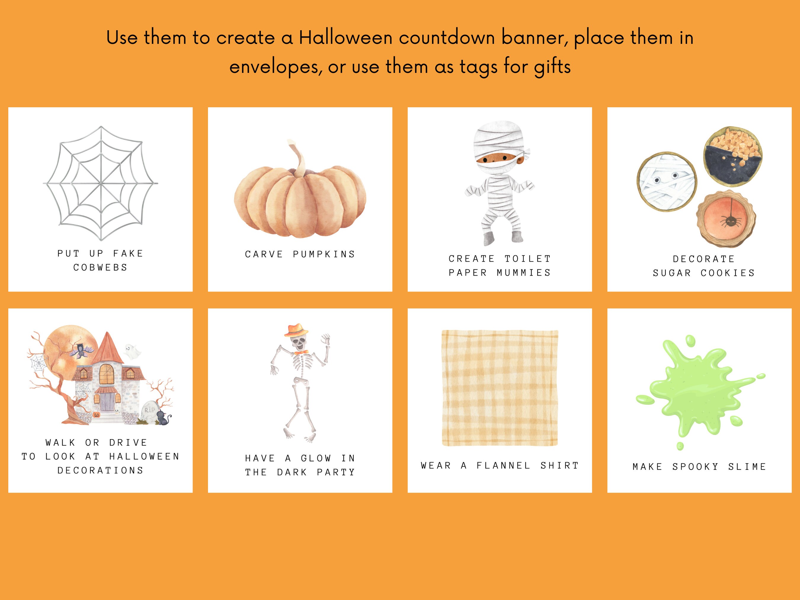 Halloween Advent Calendar, Halloween Advent Cards for Kids, Halloween ...