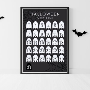 Halloween Countdown Calendar, Halloween Decor, Digital Download ...