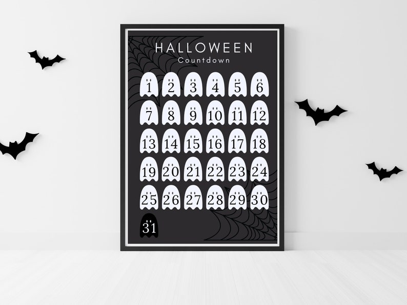 Halloween Countdown Calendar, Halloween Decor, Digital Download ...