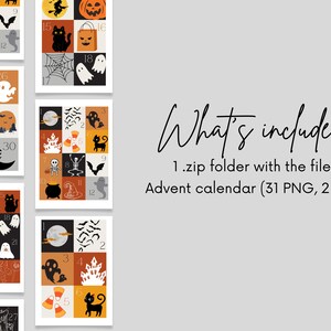 Printable Halloween Advent Calendar: DIY Countdown Decor (digital ...