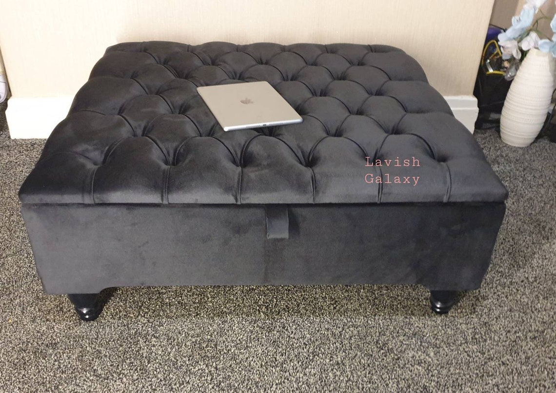 Storage Footstool Ottoman, Square Coffee Table - Etsy UK