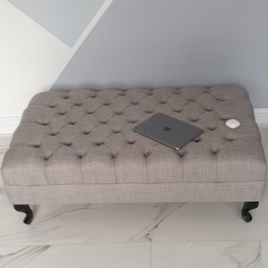 Chesterfield Double Top Coffee Table & Footstool Deep Buttons Made by ...
