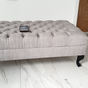 Chesterfield Double Top Coffee Table & Footstool Deep Buttons Made by ...