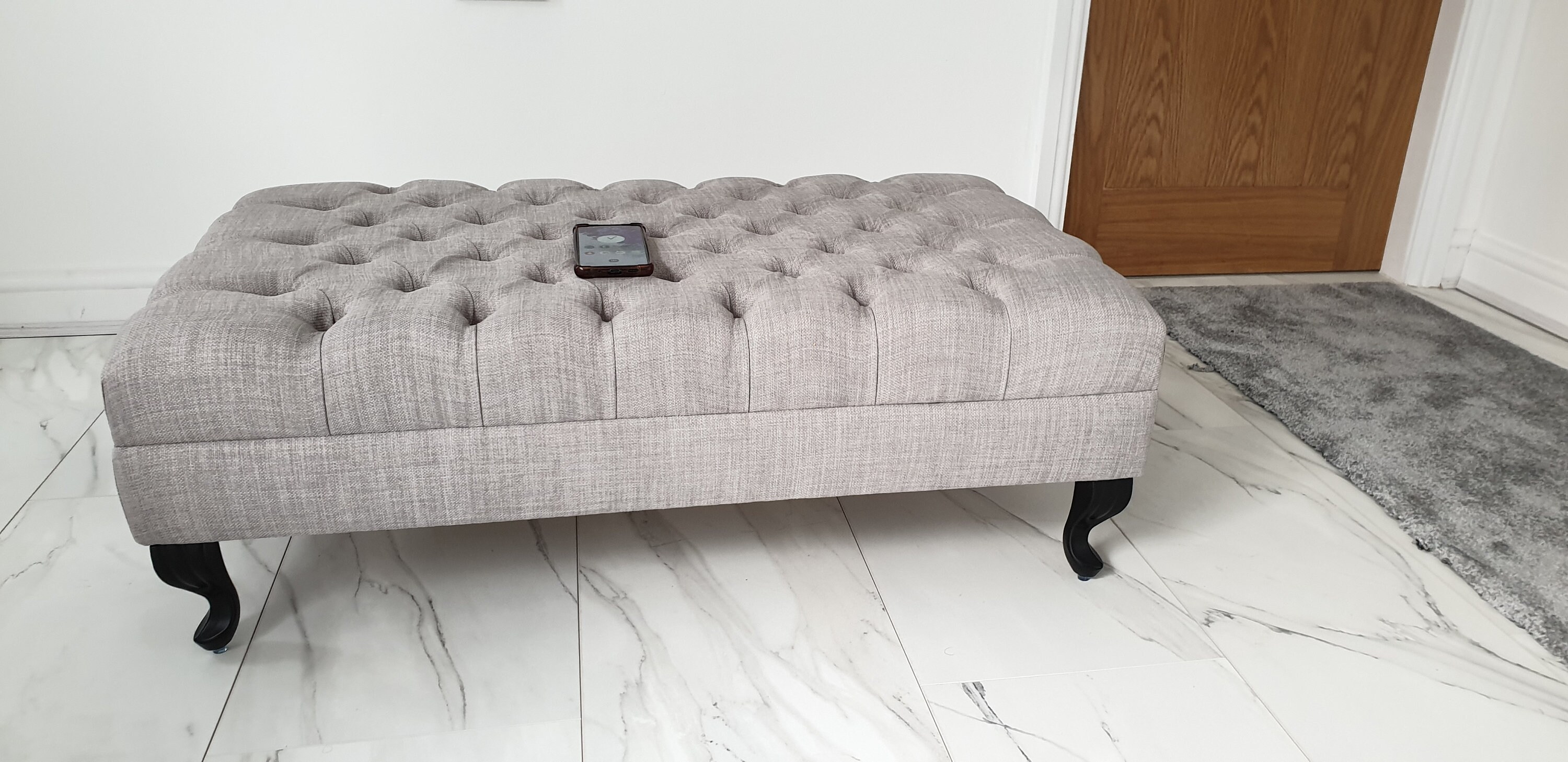 Chesterfield Double Top Coffee Table & Footstool Deep Buttons Made by ...