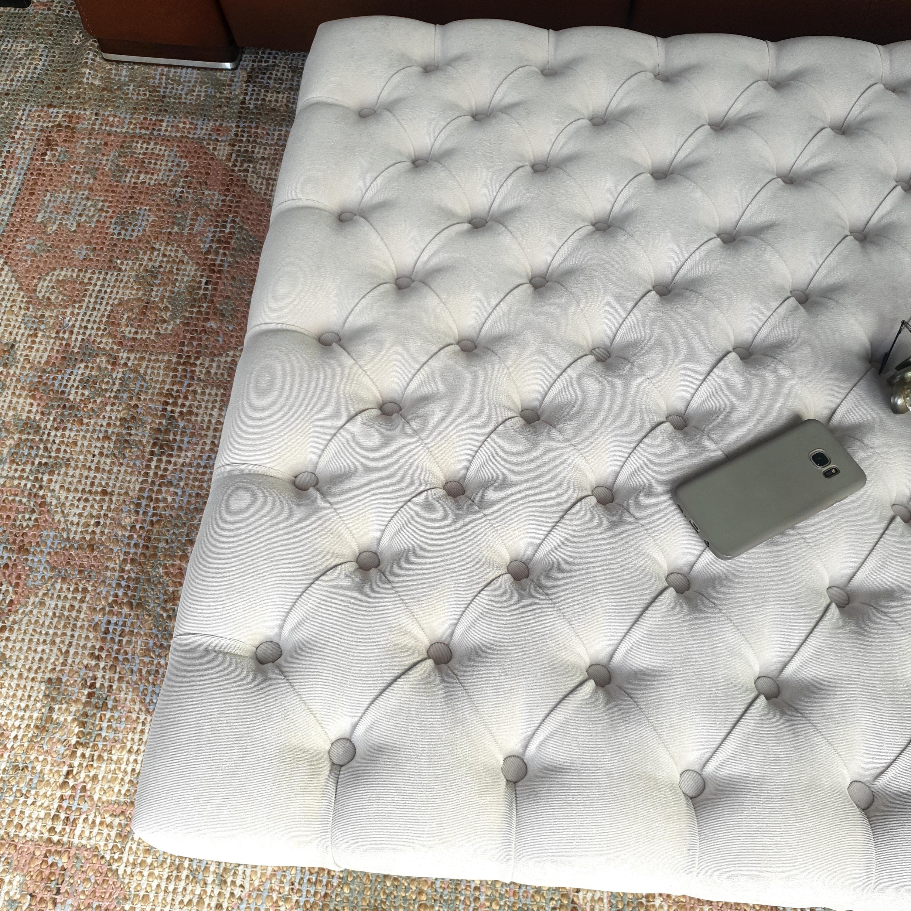 Chesterfield Double Top Coffee Table & Footstool Deep Buttons Made by ...