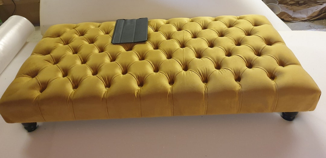 Deep Button Coffee Table and Footstool - Etsy