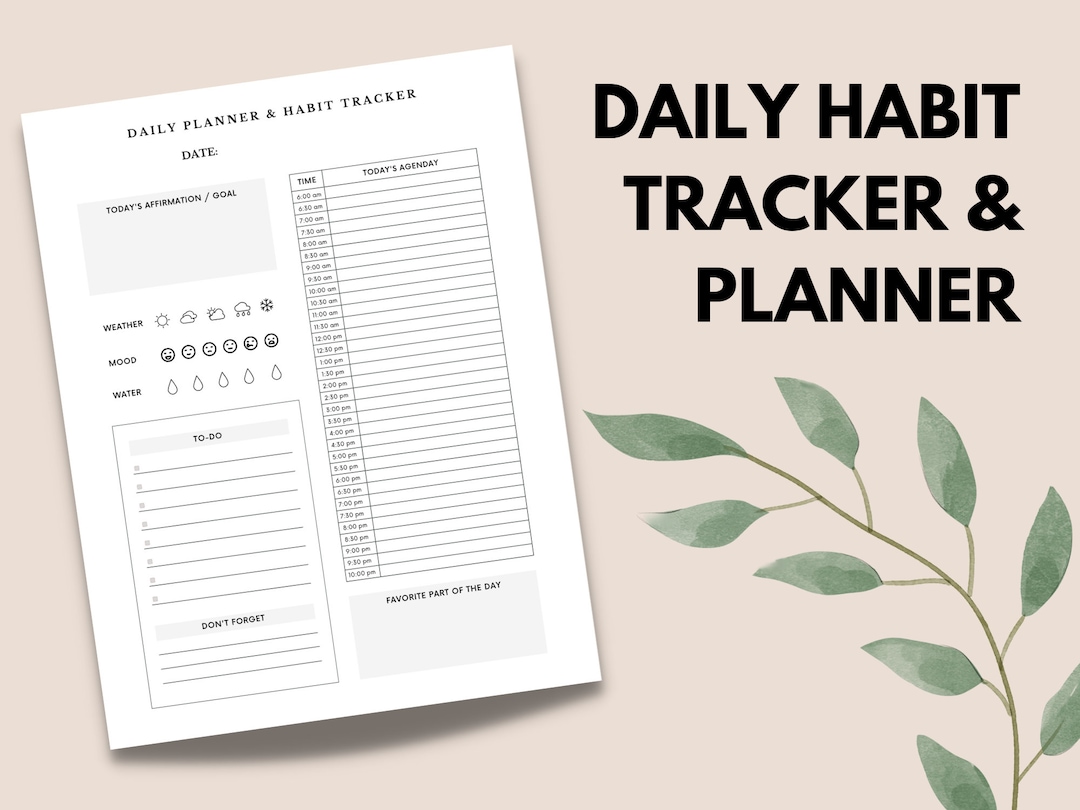 Daily Planner & Habit Tracker With Schedule, To-do List and More - Etsy