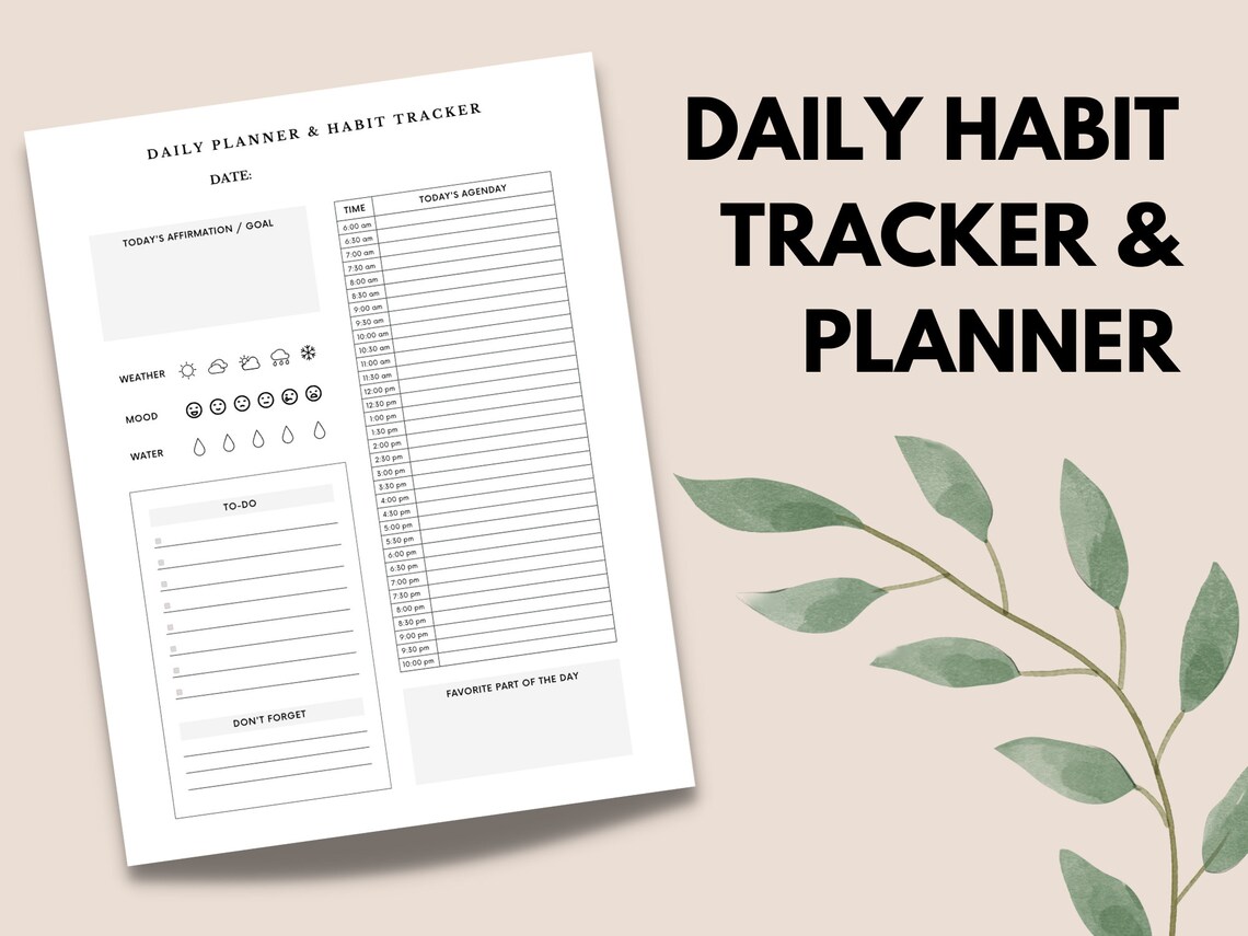 Daily Planner & Habit Tracker With Schedule, To-do List and More - Etsy