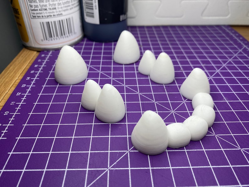 3D Printed White Fursuit / Costume Teeth Set - Etsy