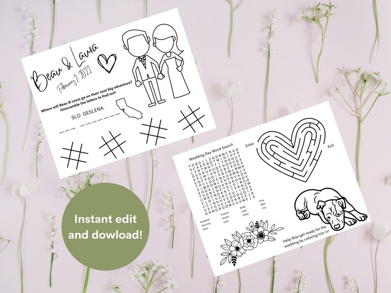 Kids Wedding Activity Page | Coloring Page | Children’s Wedding ...