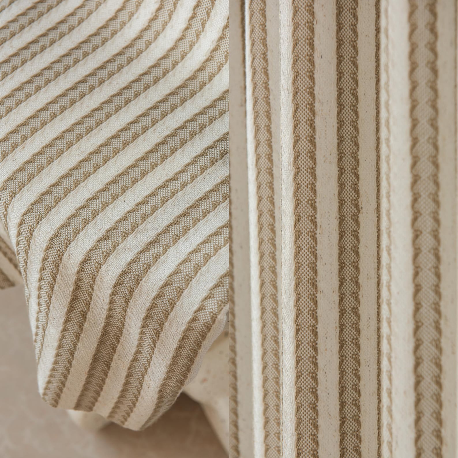 Beige Cozy Textured Linen Curtain Panel, 40% Shading, Custom Size, Free ...