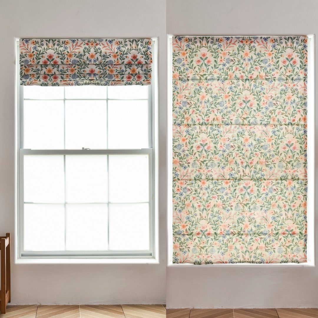 Summer Countryside Cordless Roman Shade, Custom Size, Blackout Liner ...