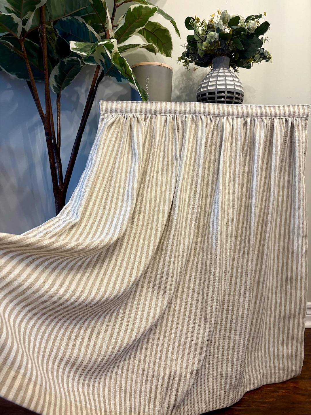 Customize Nordic Lines Cover Curtain, Sink Skirt, Vanity Storage ...