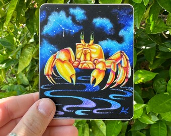 Cancer Zodiac Sticker Starry Crab Celestial Decal - Etsy
