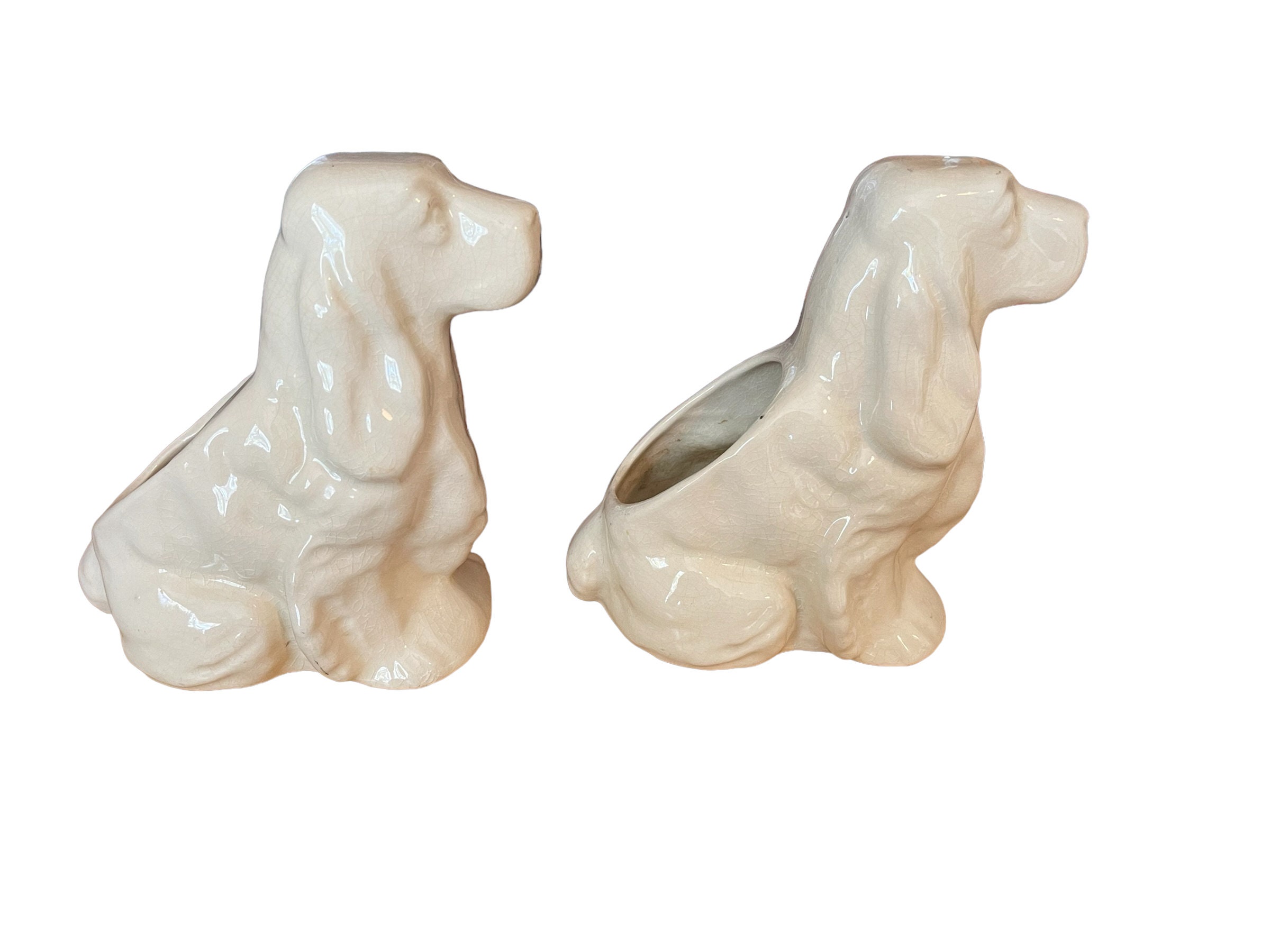 Vintage Ceramic Cocker Spaniel Planter Set - Etsy