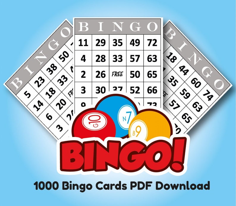 1000 Bingo Cards Pdf Download | DIY Bingo | 6 per Page | Instant ...