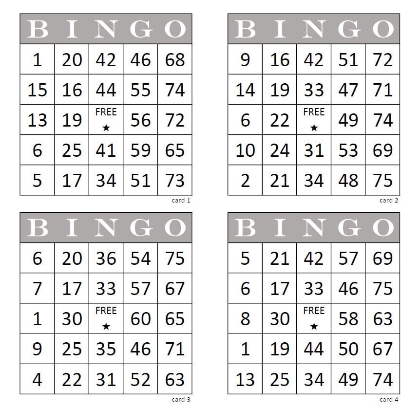 1000 Bingo Cards Pdf Download | DIY Bingo | 6 per Page | Instant ...