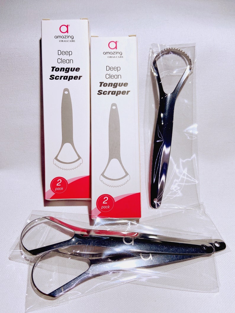 Double-ended Tongue Scraper Serrated Edge for Deep Cleaning Bad Breath ...