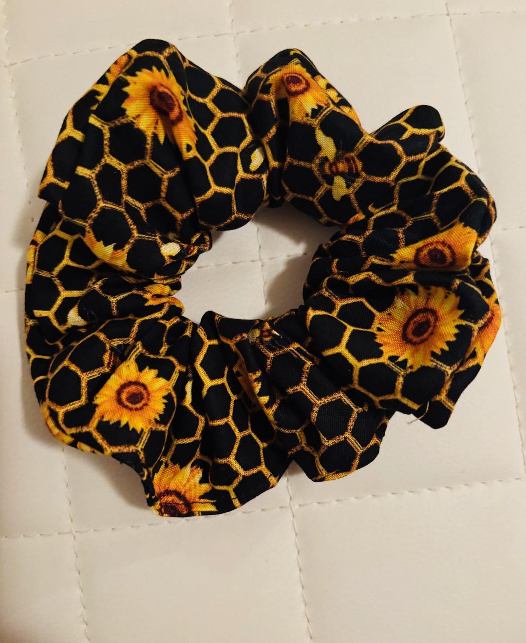 Scrunchie, Black, Sunflowers - Etsy