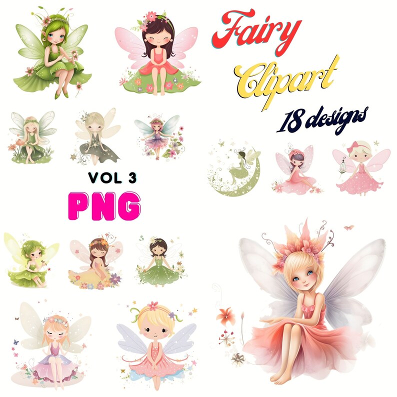 Fairy Illustration Girly Graphics Princess Illustration - Etsy