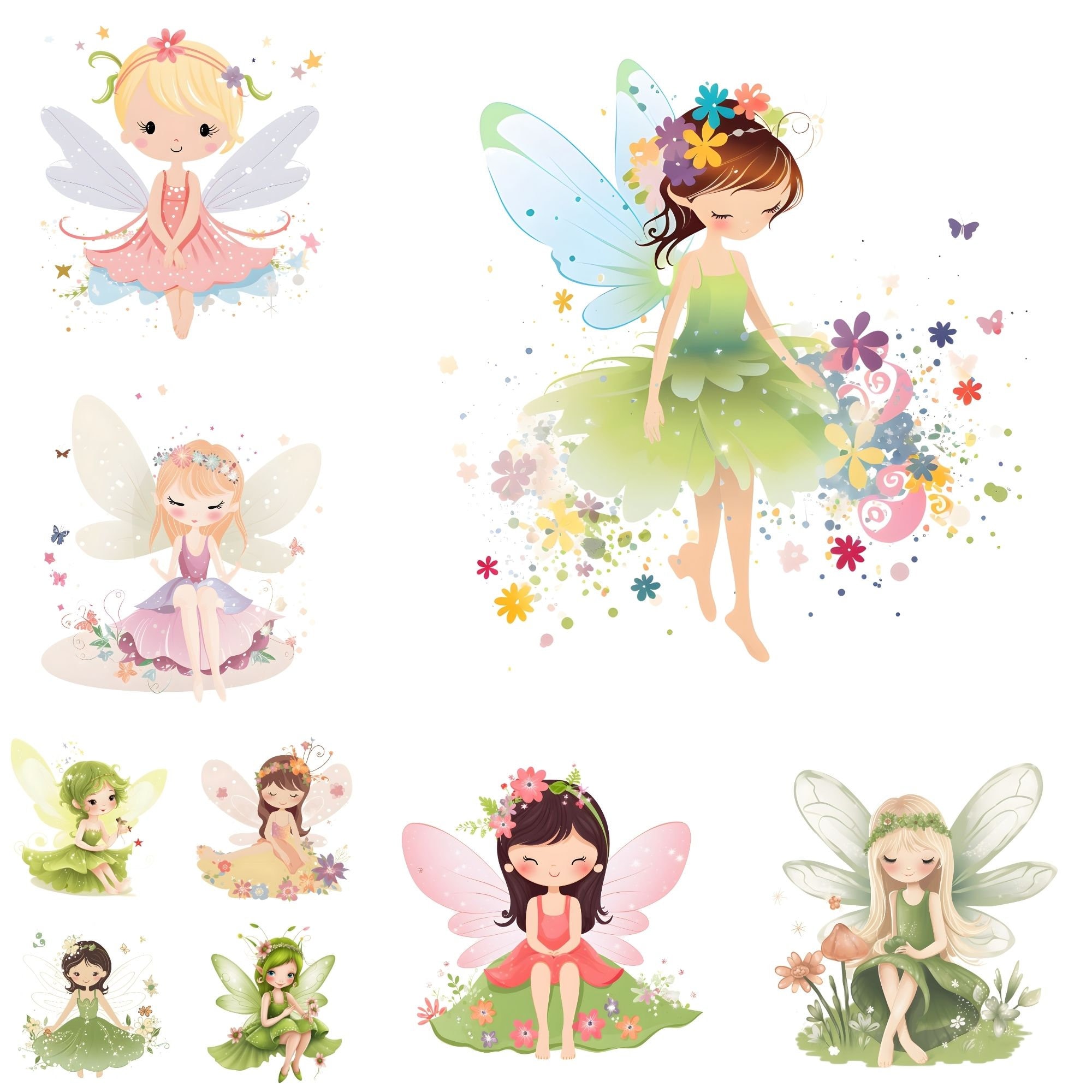 Fairy Illustration Girly Graphics Princess Illustration - Etsy