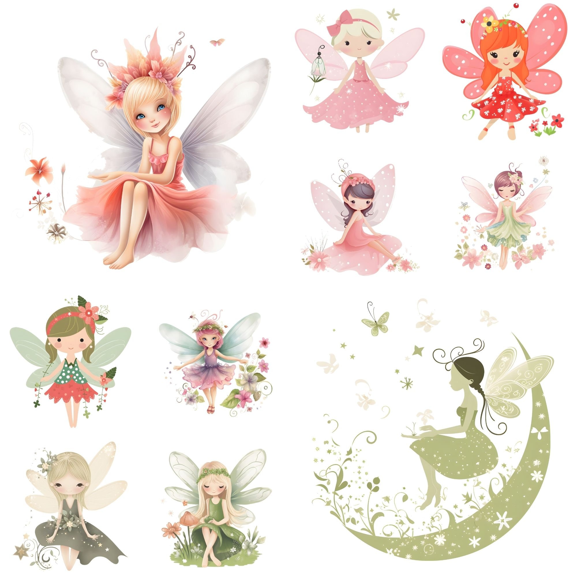Fairy Illustration Girly Graphics Princess Illustration - Etsy