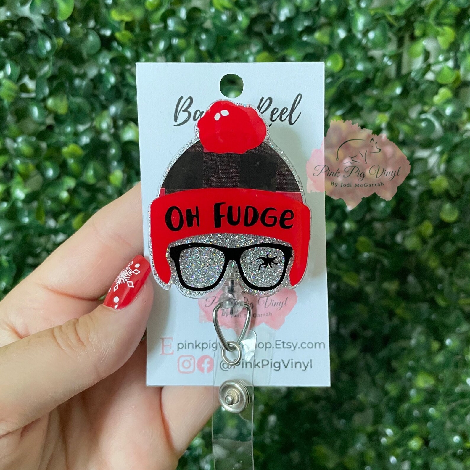 Christmas Badge Reel, Oh Fudge, Christmas Gift , Teacher Badge, Gifts ...