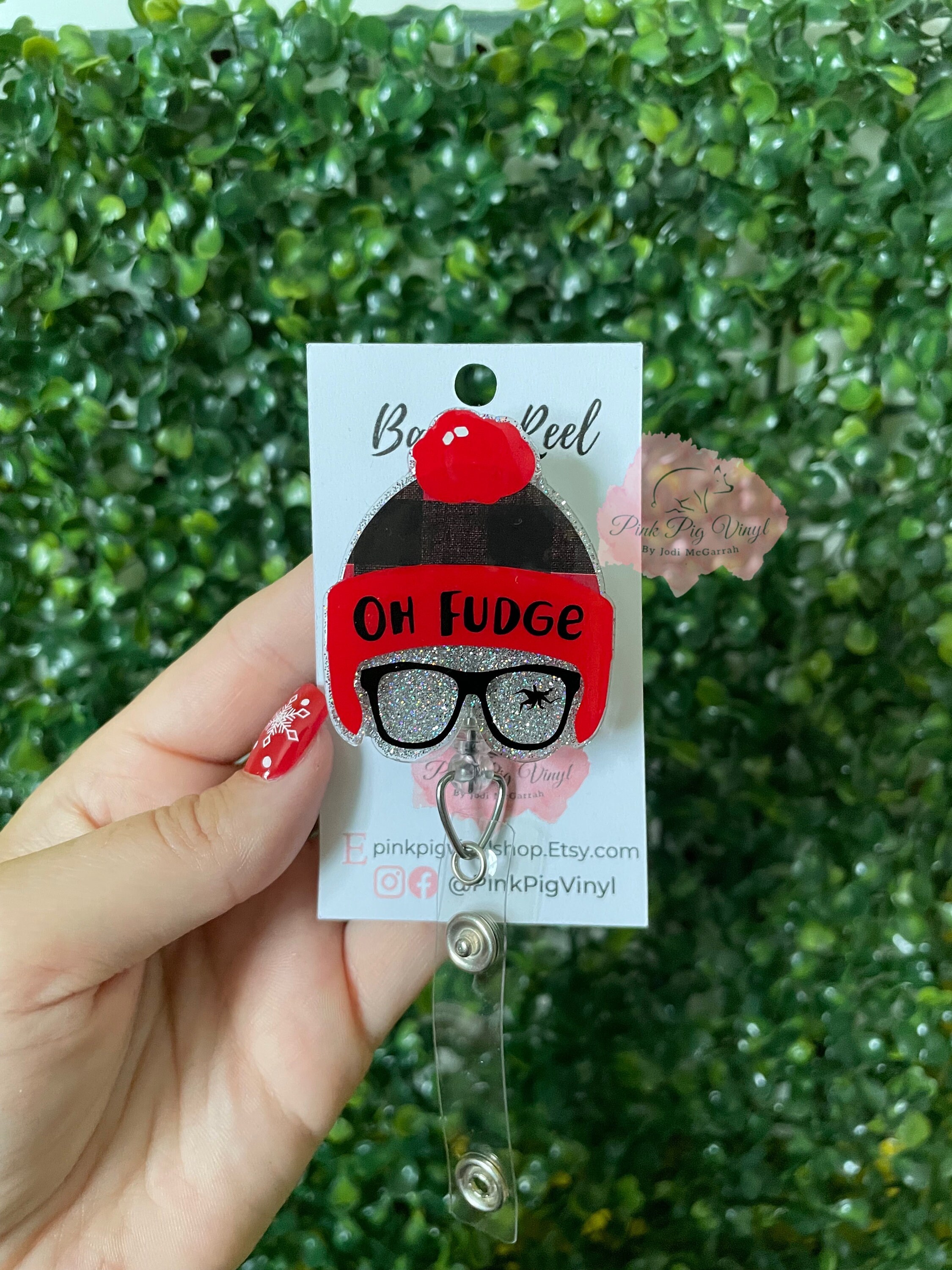 Christmas Badge Reel, Oh Fudge, Christmas Gift , Teacher Badge, Gifts ...