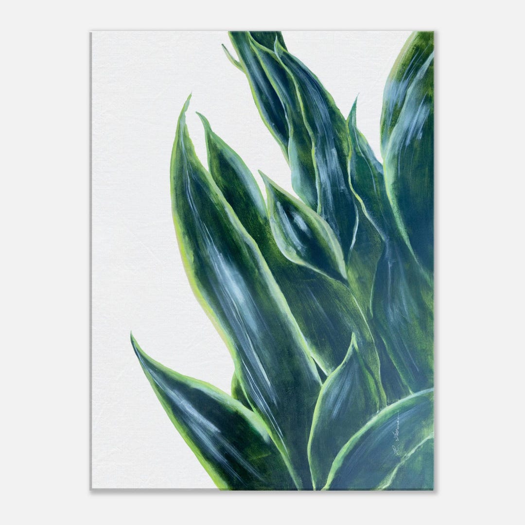 Green Snake Plant Painting - Canvas Nature Print - Etsy