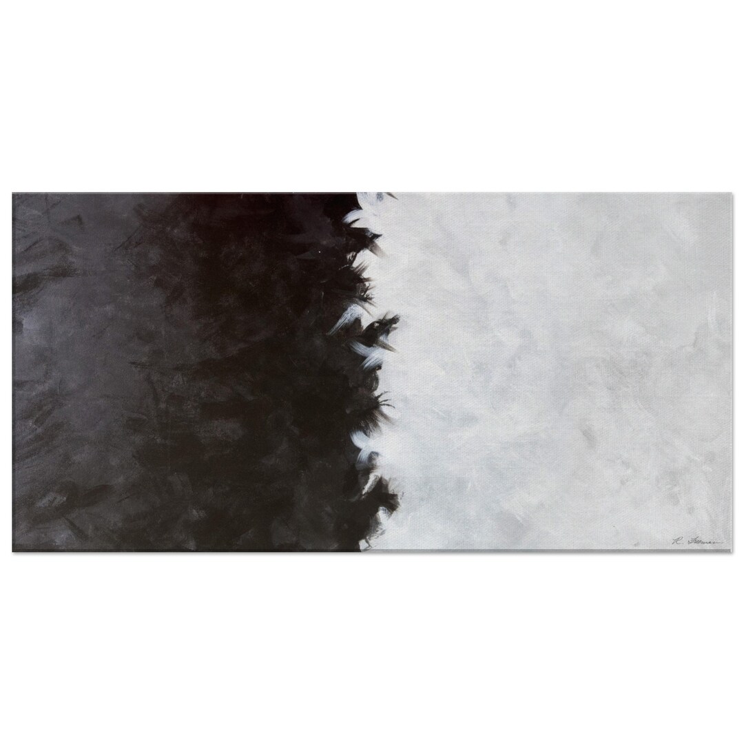 FEATHERS - Acrylic Painting on Canvas Print - Black and White - Etsy